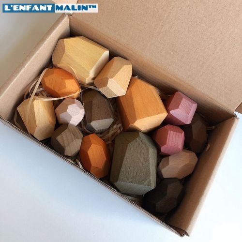 Jeu de construction en bois - Pierre de construction enfant WoodStone™ – L'Enfant Malin